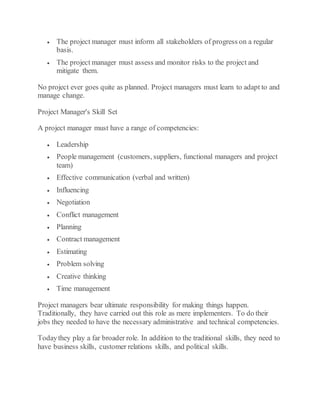 Essay on project management | DOCX