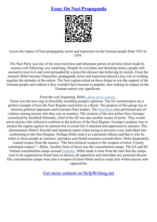 Essay On Propaganda | PDF