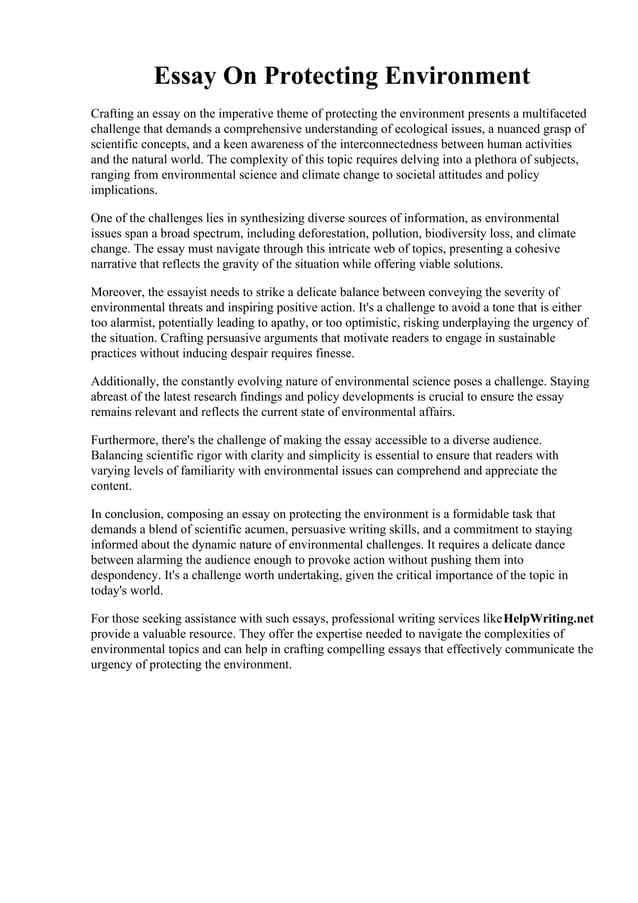 Essay On Protecting Environment.pdf