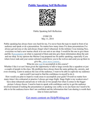 Essay On Public Speaking | PDF