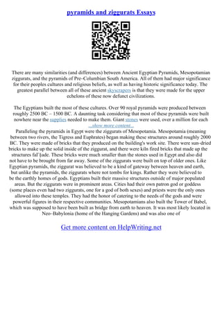 Essay On Pyramids | PDF
