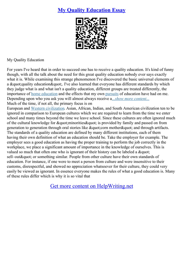 Essay On Quality | PDF