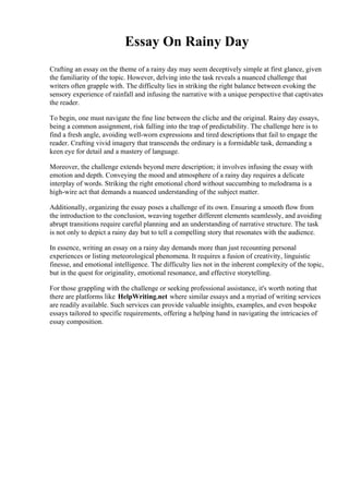 Essay On Rainy Day | PDF