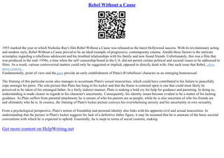 Essay On Rebel Without A Cause | PPT