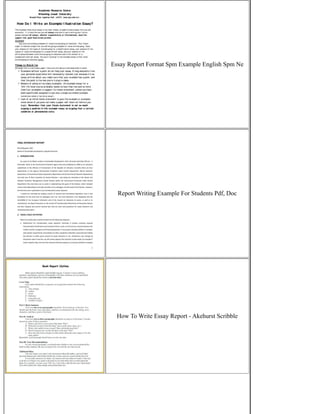 Essay On Report Writing | PDF