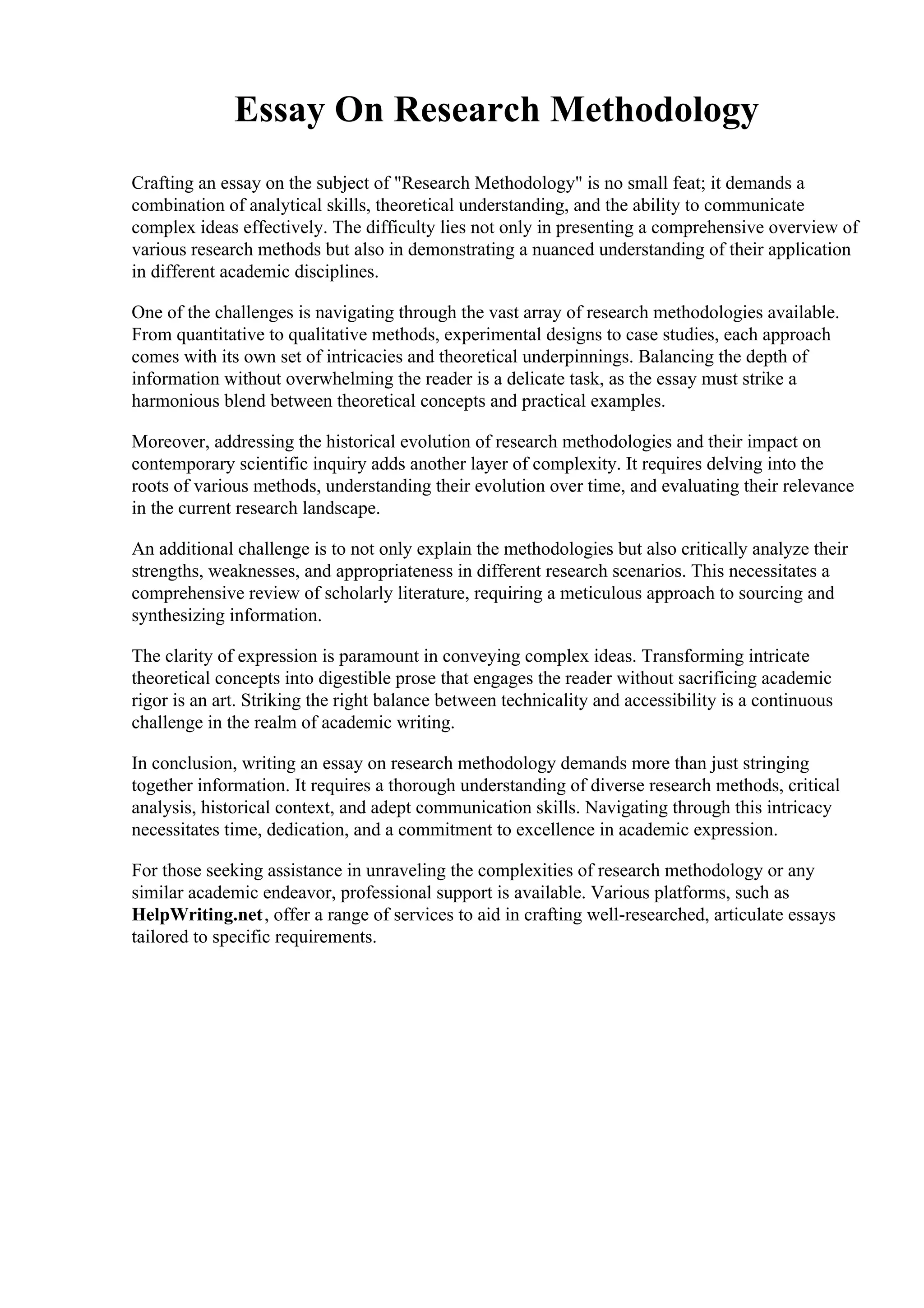 Essay On Research Methodology.pdfEssay On Research Methodology | PDF