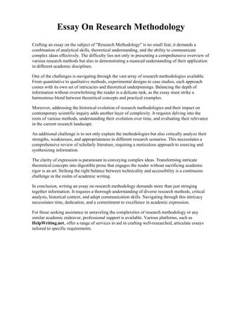 Essay On Research Methodology.pdfEssay On Research Methodology | PDF