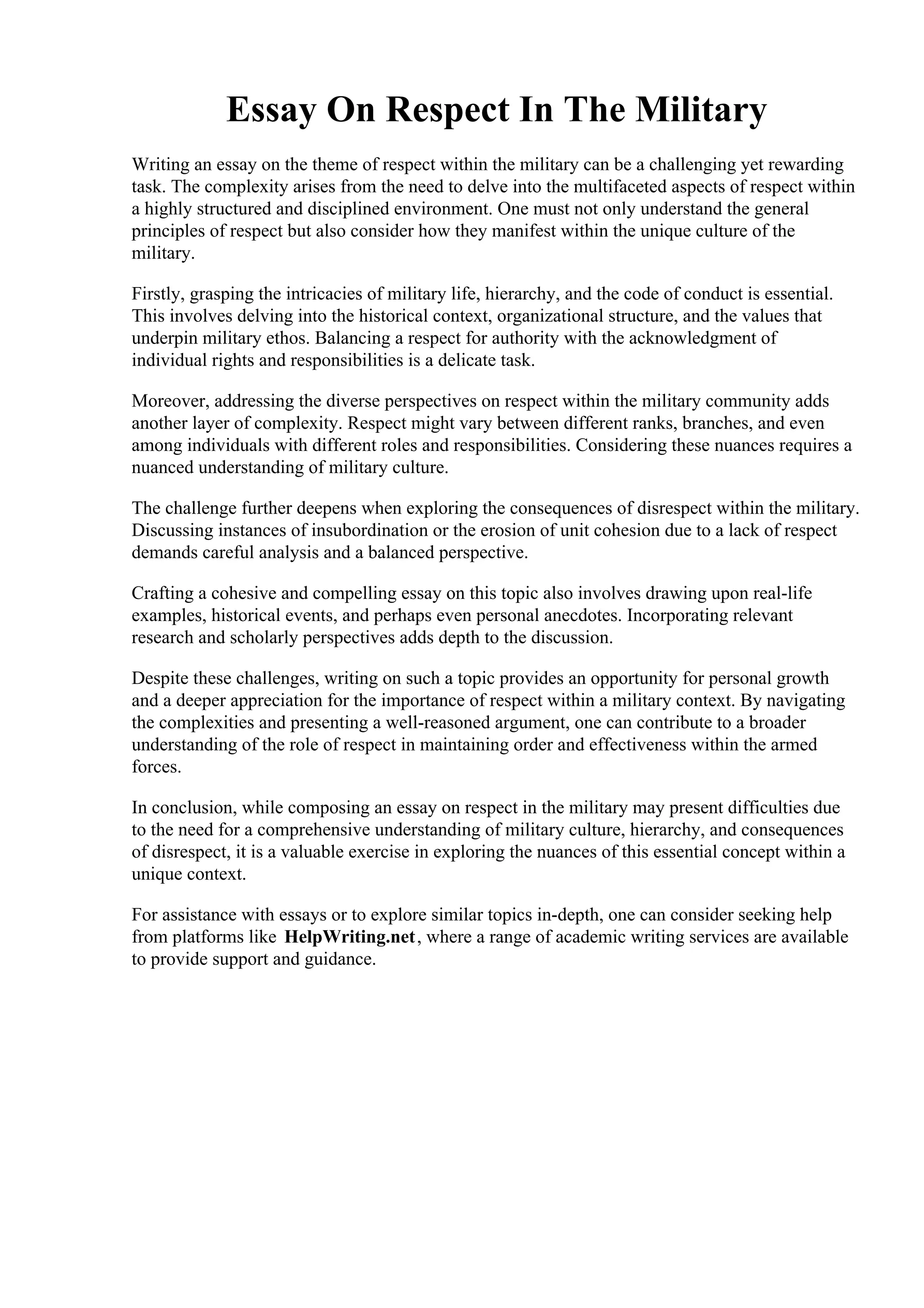 Essay On Respect In The Military. RESPECT ARMYs Amino | PDF