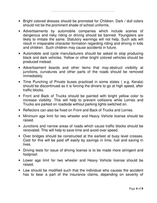 Essay on road safety | PDF