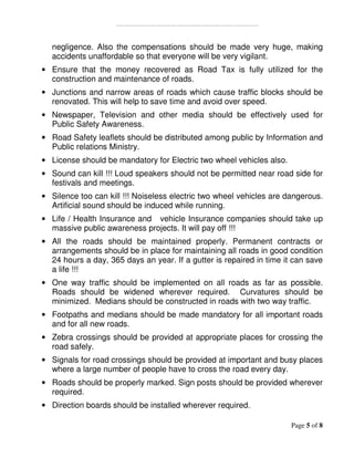 Essay on road safety | PDF