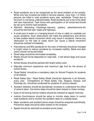 Essay on road safety | PDF