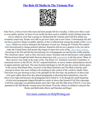 Essay On Role Of Media | PDF