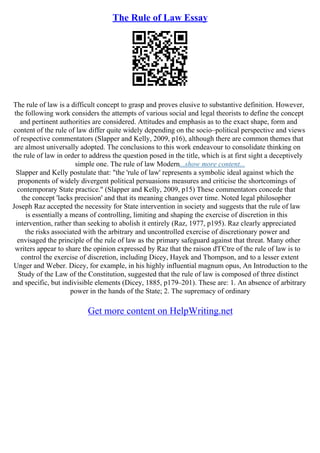 Essay On Rule Of Law | PDF