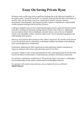 Essay On Saving Private Ryan.pdf