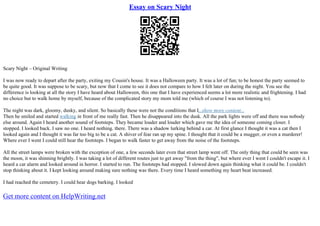 Essay On Scary Night | PDF