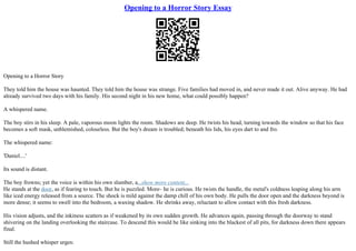 Essay On Scary Night | PDF
