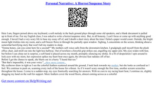 Essay On Scary Night | PDF | Horror | Genres