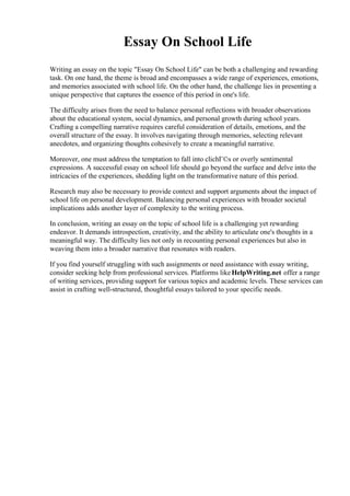 Essay On School Life.pdf