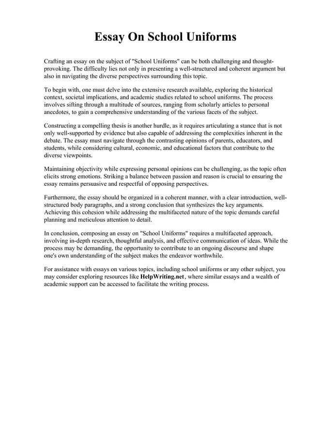 Essay On School Uniforms.pdf