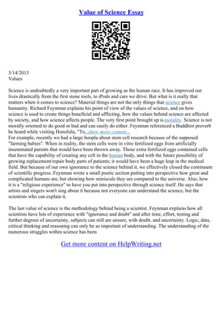 Essay On Science | PDF | Biological Sciences | Science