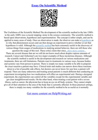 Essay On Scientific Method | PDF | Physics | Science