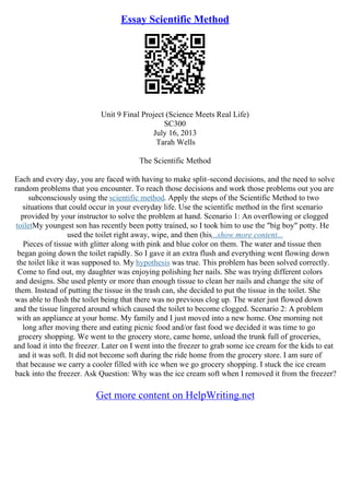 Essay On Scientific Method | PDF | Physics | Science