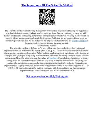 Essay On Scientific Method | PDF