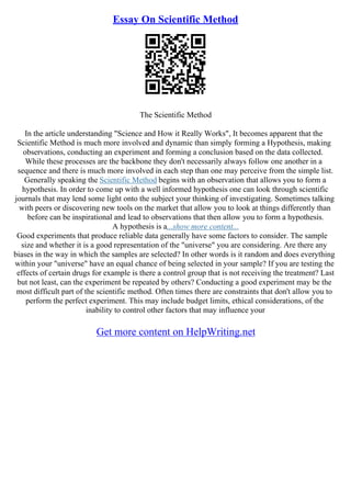 Essay On Scientific Method | PDF | Physics | Science