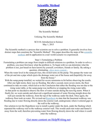 Essay On Scientific Method | PDF | Physics | Science