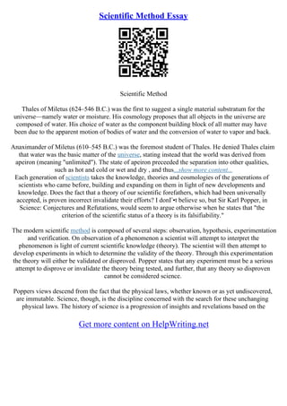 Essay On Scientific Method | PDF