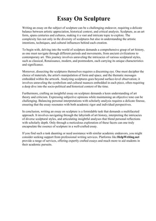 Essay On Sculpture | PDF