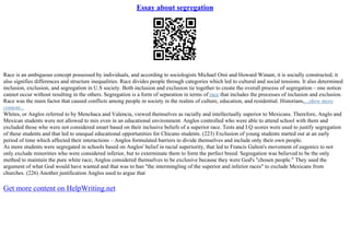 Essay On Segregation | PDF | Debated Sensitive Social Issues ...