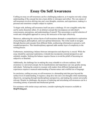 Essay On Self Awareness.pdf