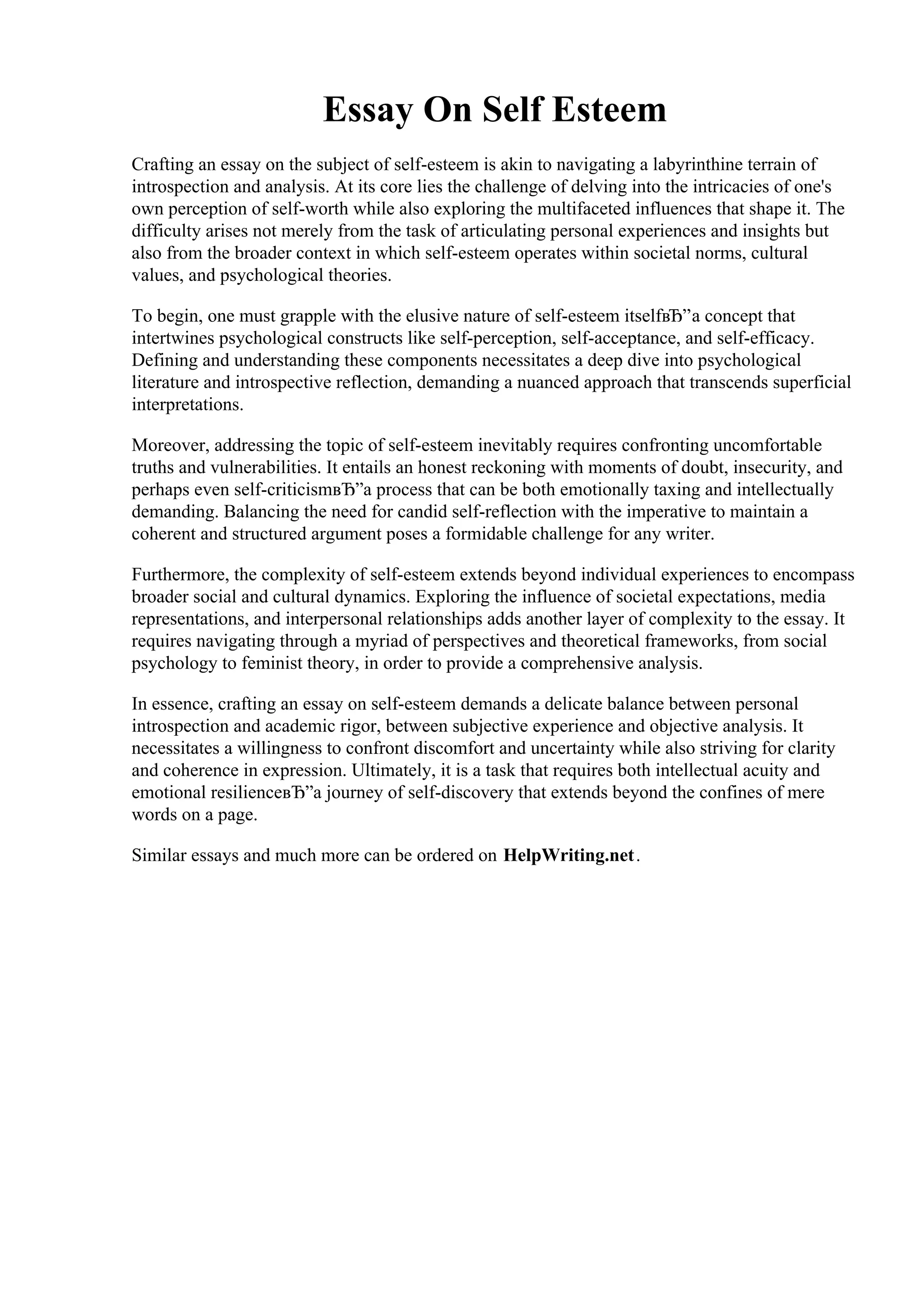 Essay On Self Esteem.pdf