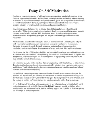 Essay On Self Motivation | PDF
