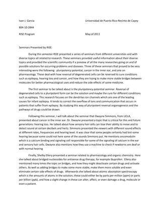 Essay on seminars | DOCX