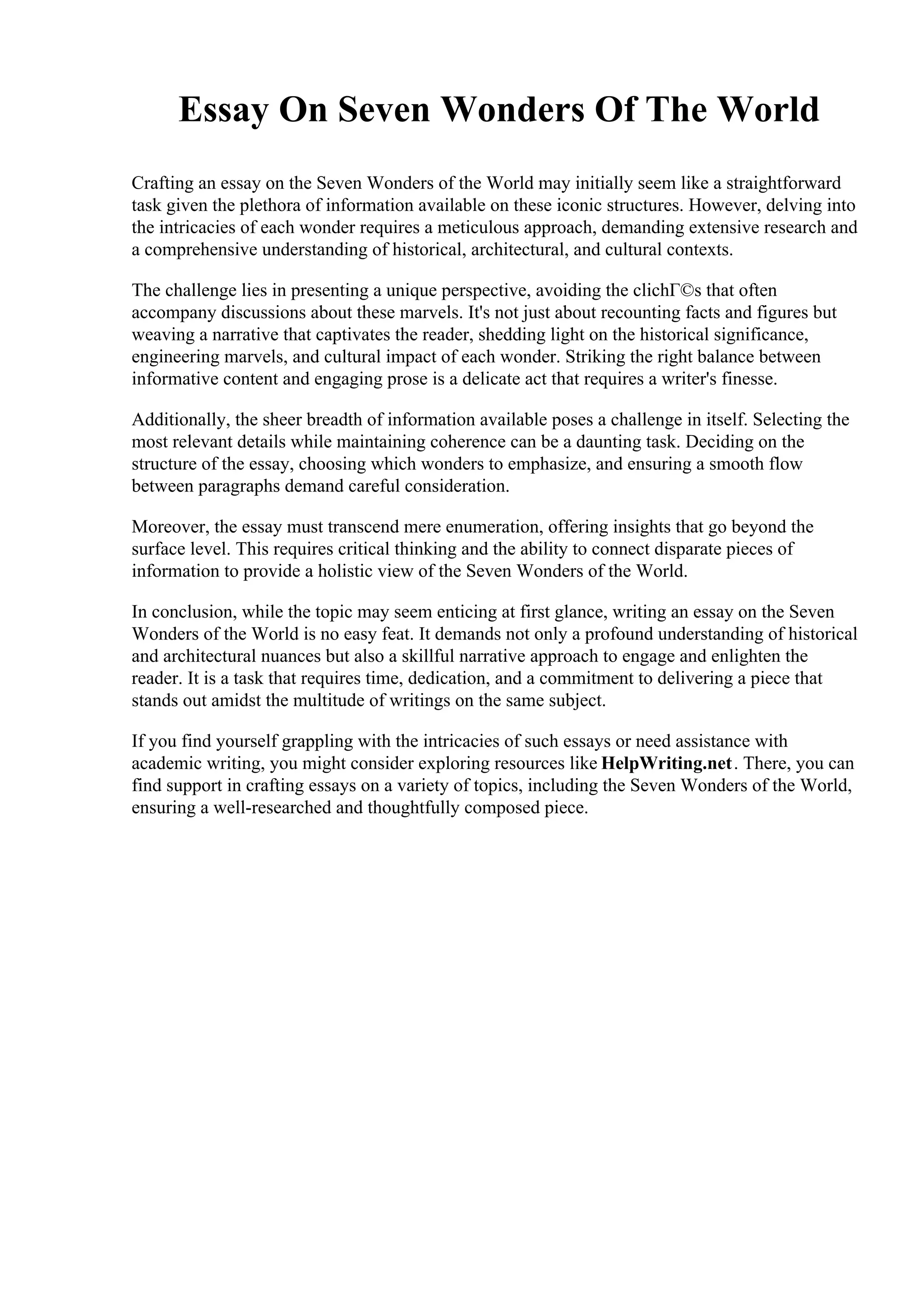 Essay On Seven Wonders Of The World.pdf