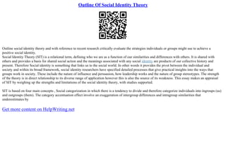 Essay On Social Identity | PDF