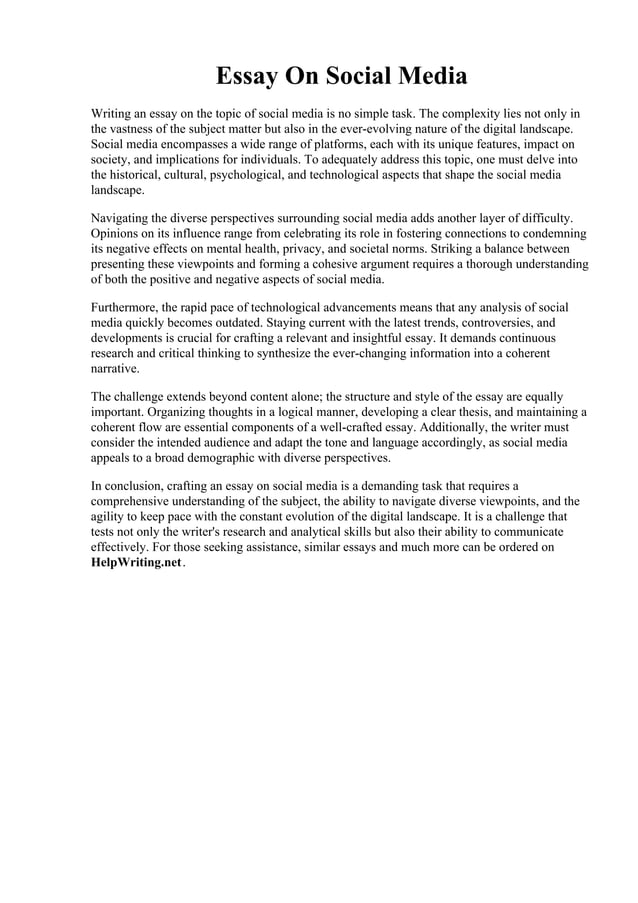 Essay On Social Media | PDF
