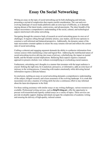 Essay On Social Networking.pdf