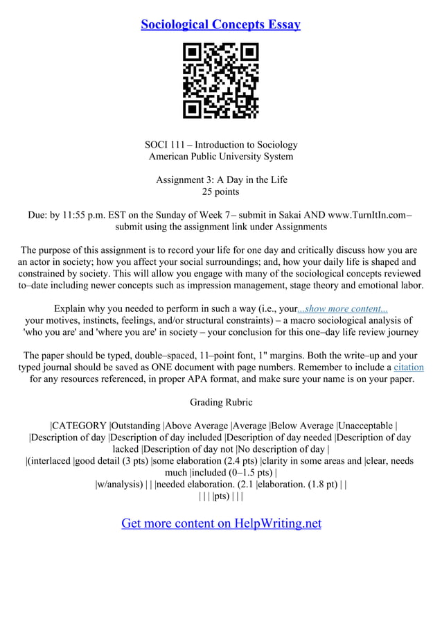 Essay On Sociology | PDF