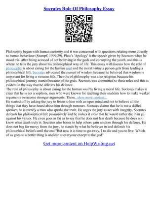 Essay On Socrates | PDF
