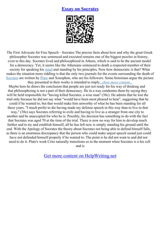 Essay On Socrates | PDF