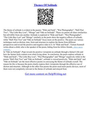 Essay On Solitude | PDF