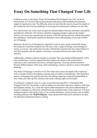 Essay On Something That Changed Your Life.pdf