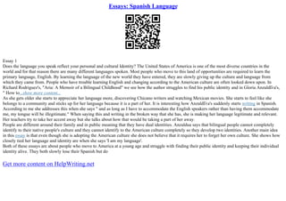 Essay On Spanish Class | PDF