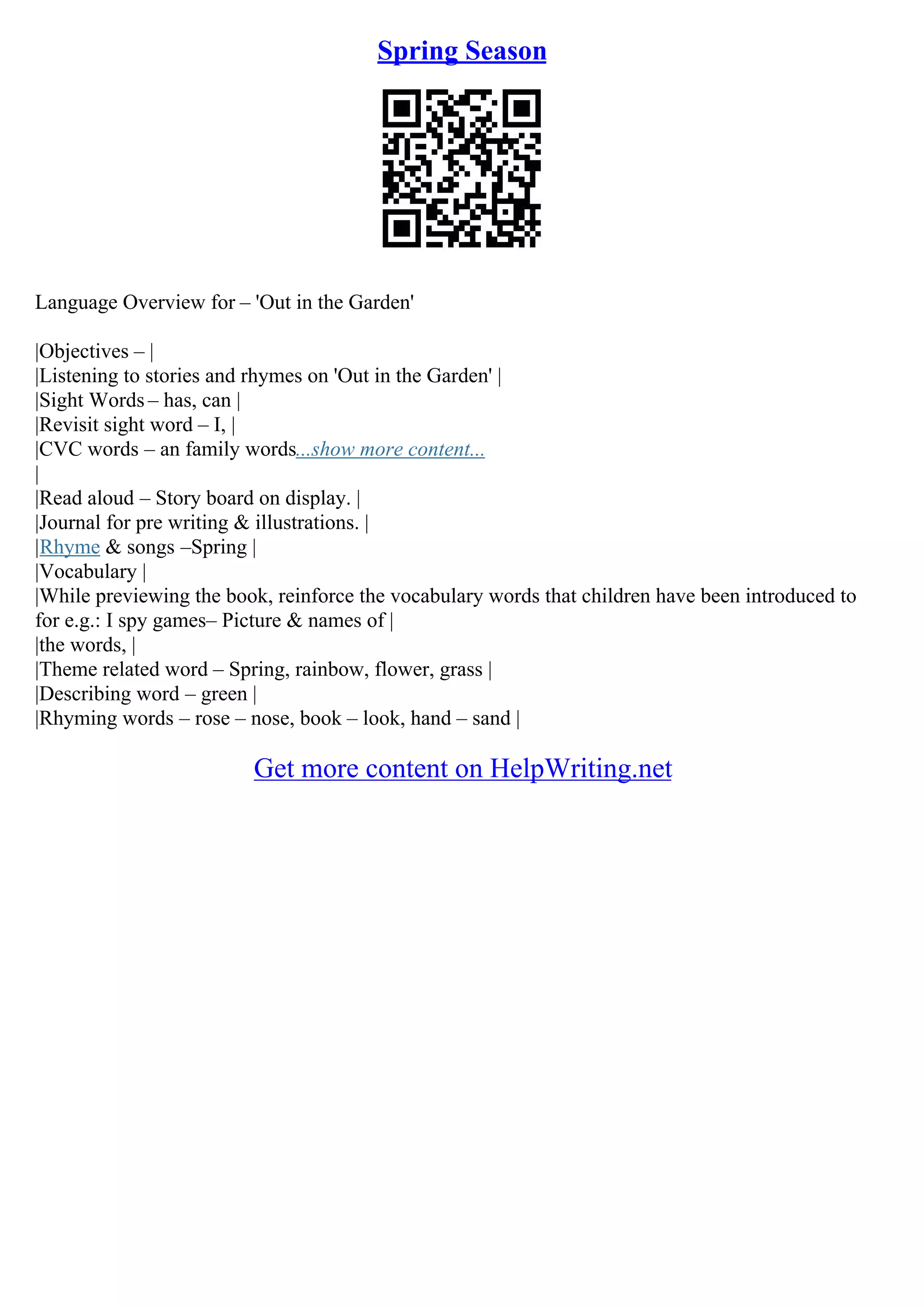 Essay On Spring Season | PDF