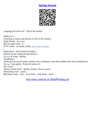 Essay On Spring Season | PDF