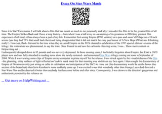 Essay On Star Wars Mania | PPT