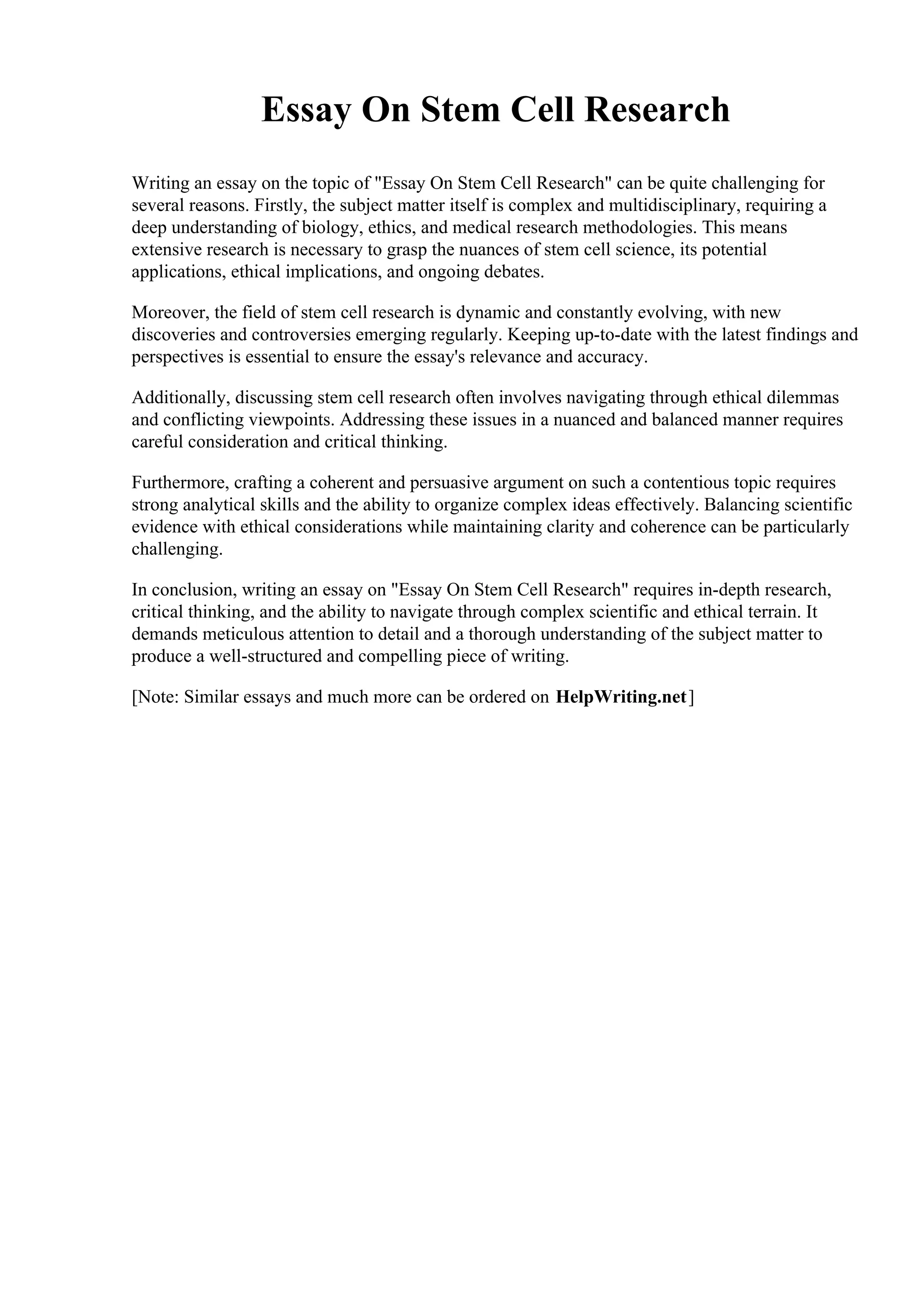 Essay On Stem Cell Research.pdf